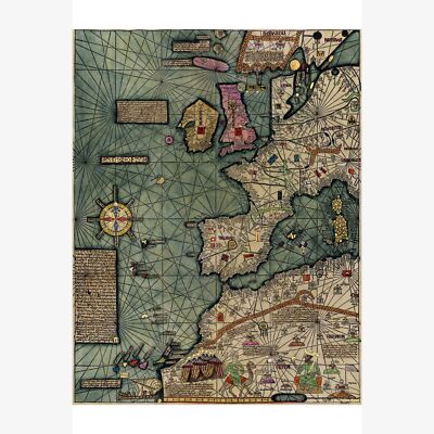 Cresques Catalan Atlas; World Map; 1387; Antique Map; Plate 1 of 3 | eBay