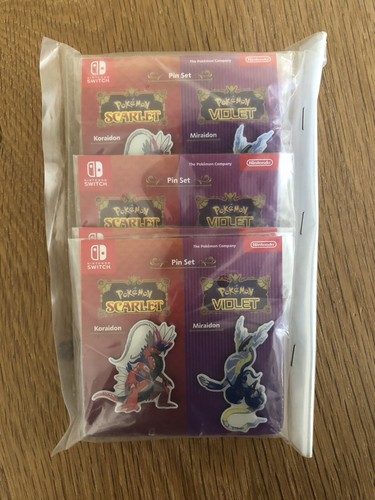 NEW Lot of 5 Pokemon Pin Sets - SCARLET Koraidon & VIOLET Miraidon ...