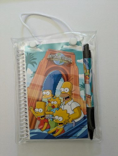 Simpsons Notebook Universal Studios Theme Park California Pad and Pen w ...