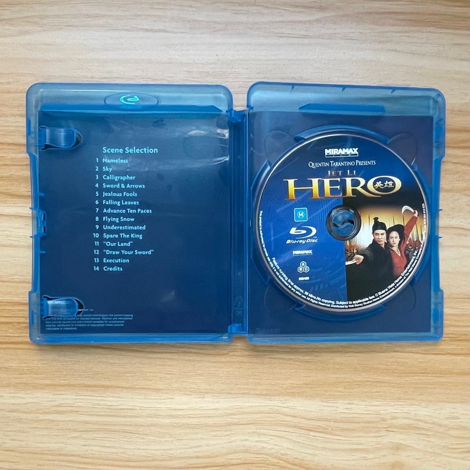 Hero Blu-ray, 2002 Jet Li Quentin Tarantino Presents (Region Free) VERY ...