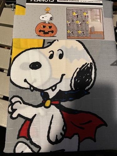 Peanuts VAMPIRE SNOOPY Snoopy Woodstock Shower Curtain NEW 72" x 72 ...