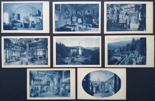 Lot of 15 postcards. Peleș and Bran royal castles. Romania. Interwar ...