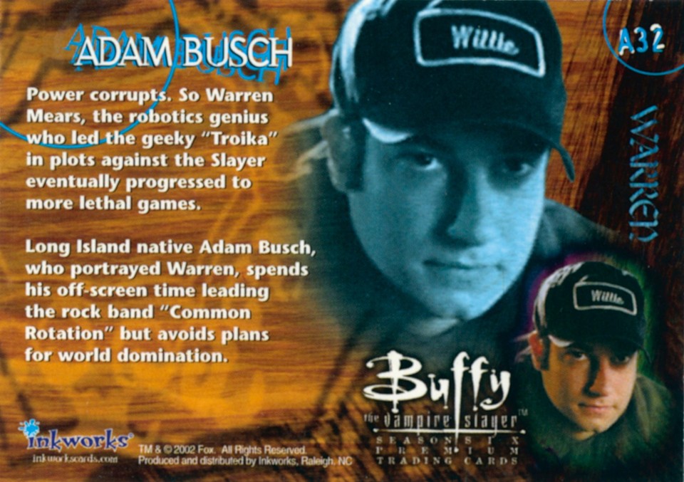 Buffy the Vampire Slayer Season 6 Autograph A32 Adam Busch | eBay