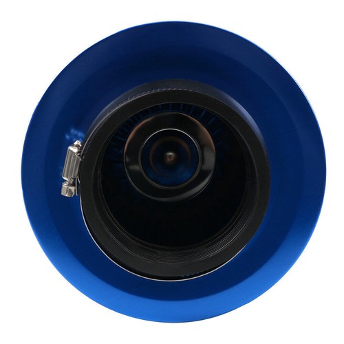 BLUE 3" 76mm Inlet Car Truck Cold Air Intake Cone Replacement Dry Air ...