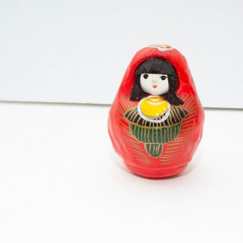 Vintage Papier Mache Hime Daruma Girl Doll Handmade Roly-Poly Toy Japan ...