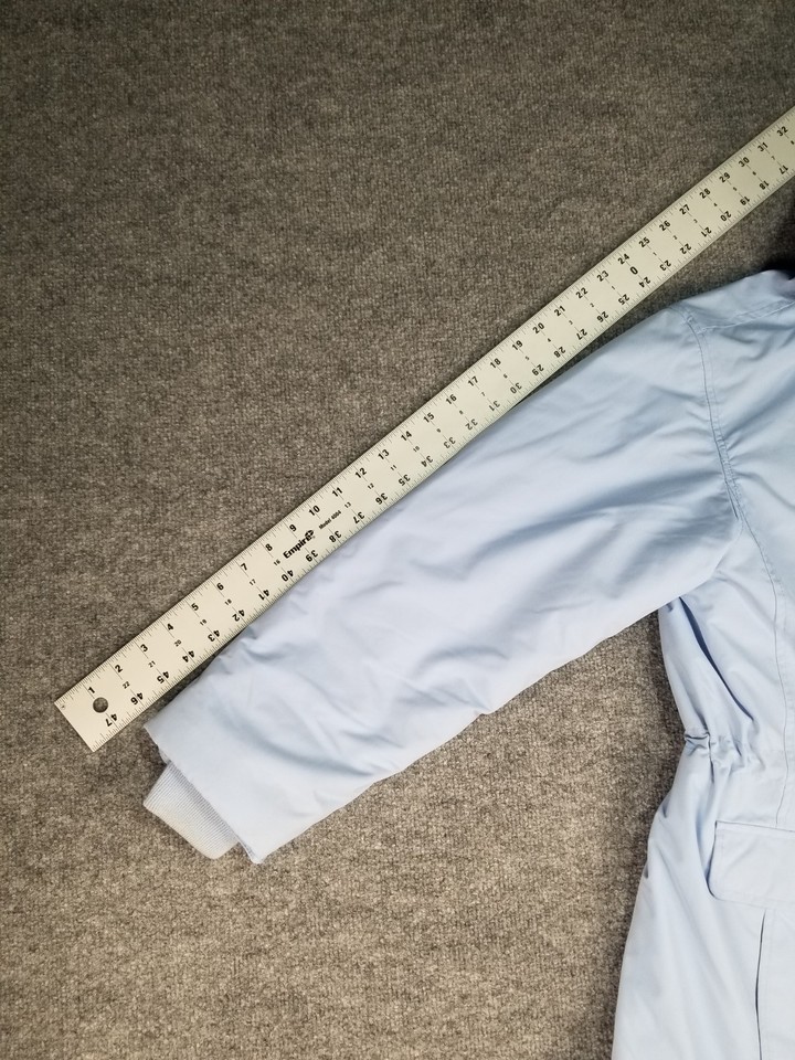 Womens LANDS END Pale Blue Lined Rain Jacket Slicker Size Small S 6-8 ...
