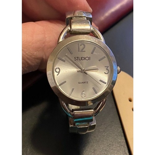 Women's Silver Tone Studio Time Bangle Bracelet Watch, 32mm Case | eBay