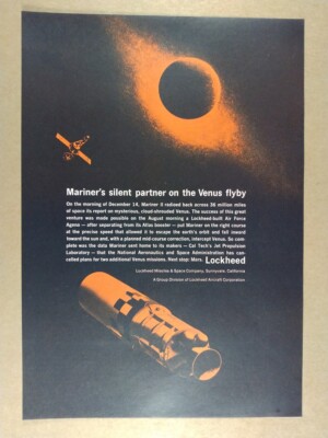 1963 Lockheed Agena Rocket for Mariner 2 Spacecraft vintage print Ad | eBay