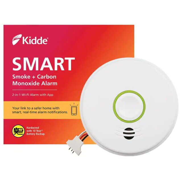 Kidde P4010ACSCO-WF Smoke + Carbon Monoxide Alarm Wi-Fi HomeSafe Smart ...