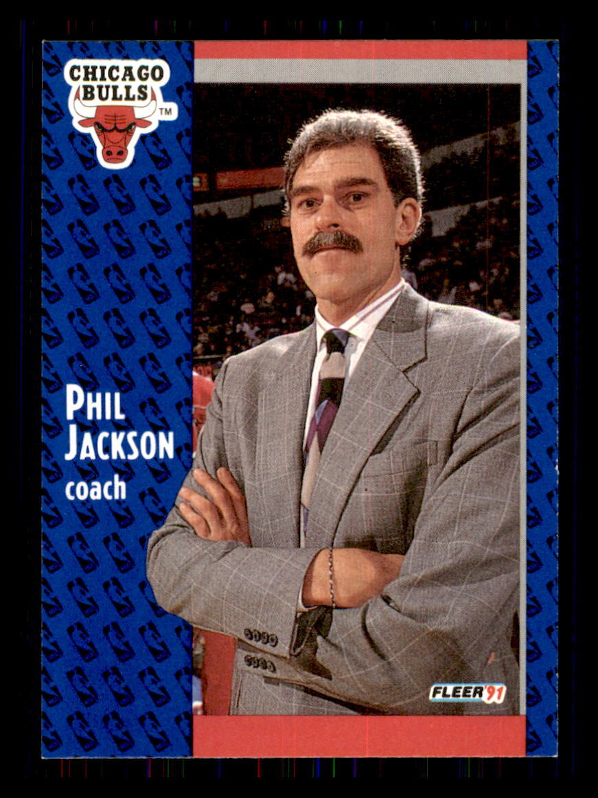 1991 Basketball Fleer Phil Jackson Chicago Bulls #28 4 | eBay
