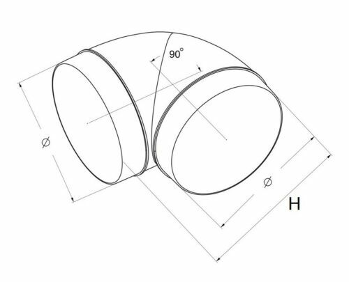 Duct Pipe Elbow 150mm / 90 Degree Round Tube Bend Ventilation Extractor ...