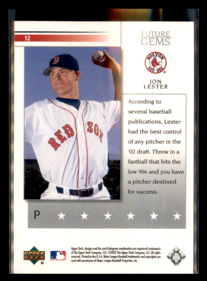 2002 Upper Deck Prospect Premieres #12 Jon Lester FG, XRC | eBay