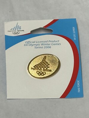 2006 Torino Olympic Pin Gold Two Tone Logo Oval Lapel Pin | eBay