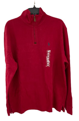Polo Ralph Lauren Red Long Sleeve Zip 3/4 Sweater Men's | eBay