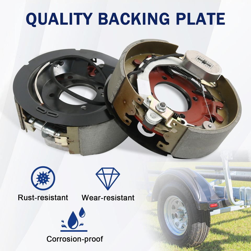 Electric Trailer Backing Plate Brake 12-1/4 x 3-3/8 8000 Set for Dexter ...
