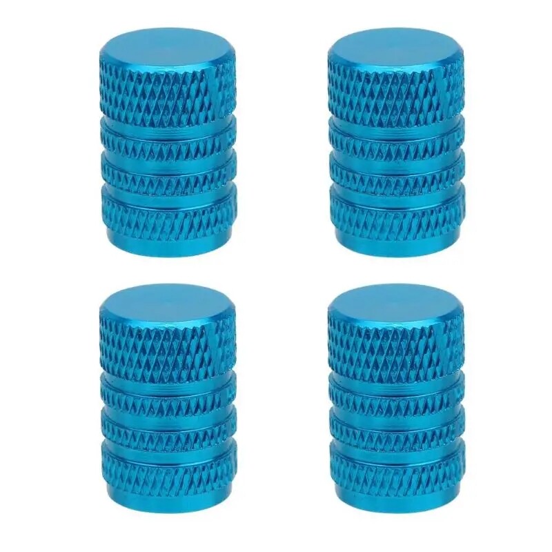4x Pack Aluminum Valve Stem Caps Tire Covers Rust-Free Metal Screw Lid ...