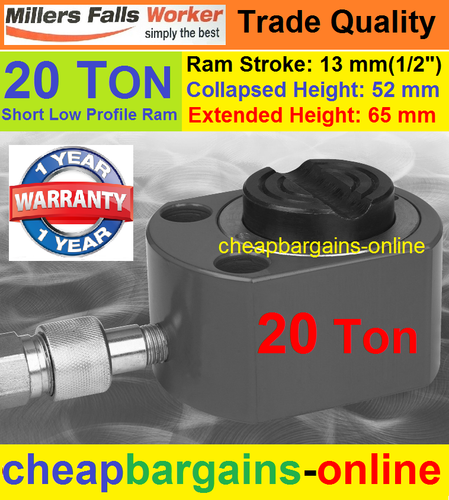 20 TON SHORT BODY RAM 20T HYDRAULIC LOW PROFILE BODY RAM PORTA POWER ...