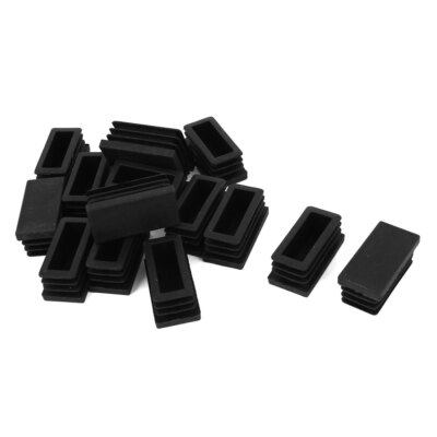 15pcs Black Plastic Rectangle Blanking End Caps Tubing Tube Inserts ...