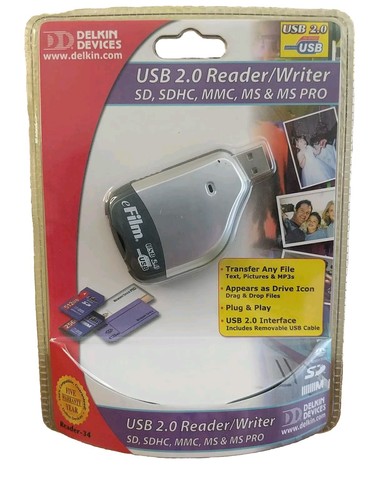 Delkin Devices USB 2.0 Reader/Writer SD SDHC MMC MS & MS PRO ...