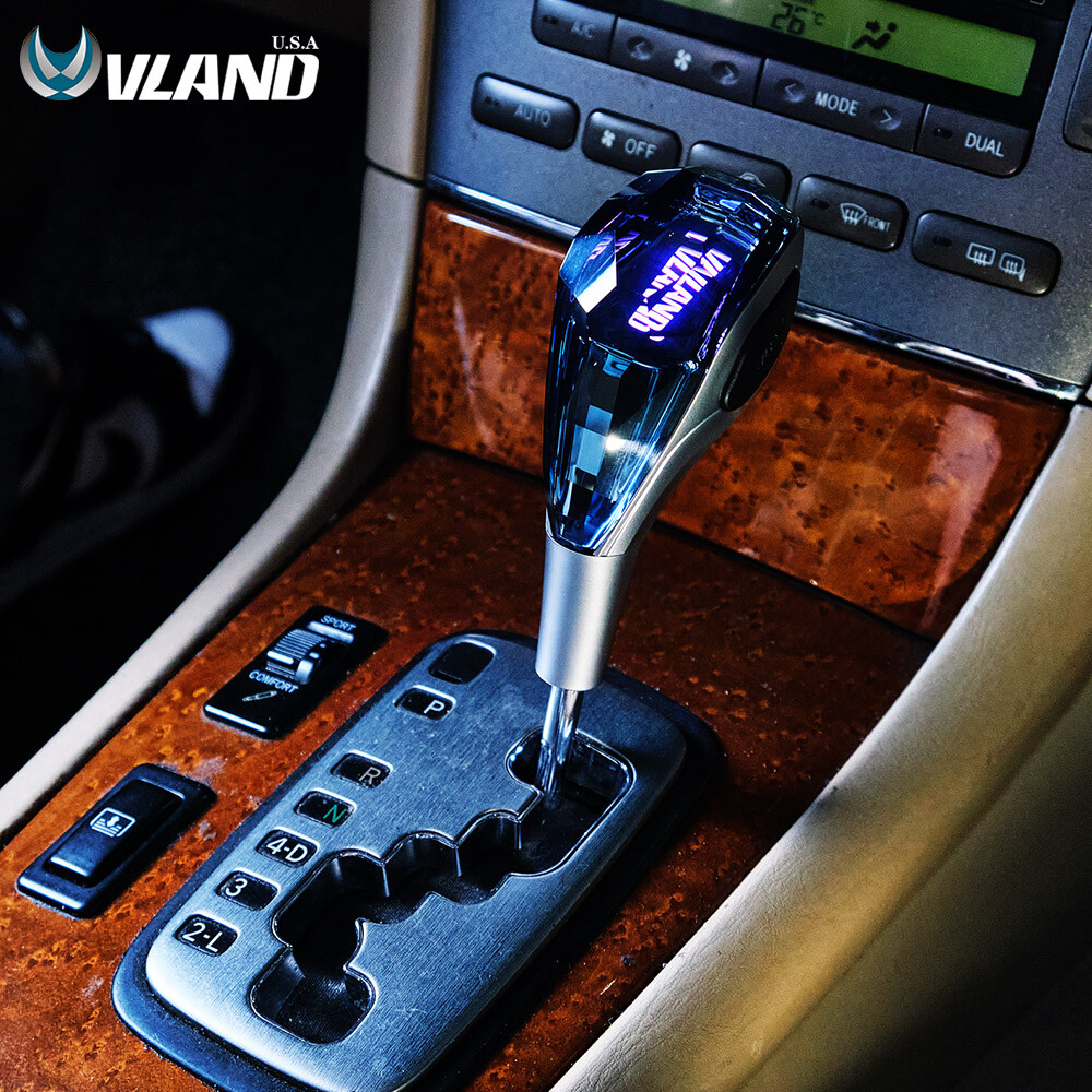 VLAND Crystal Shift Knob RGB LED Gradient Color Auto Car Gear Shift ...