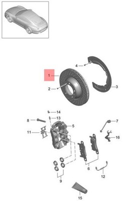 Genuine PORSCHE 911 Carrera Brake Disc Right Rear 99135240200 | eBay