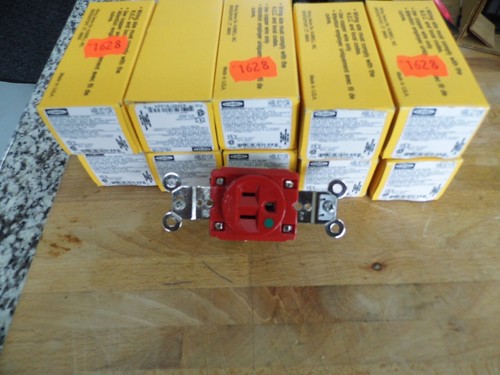 10 HUBBLE HBL8210R RED RECEPTACLES 15A 125V 2 POLE 3WRE | eBay