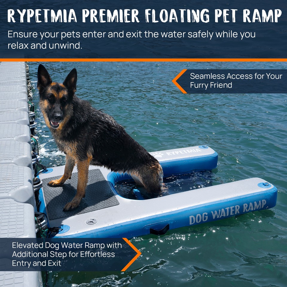 RYpetmia Large Inflatable Pup Plank Dog Water Ramp Pool Ramp Dog ...