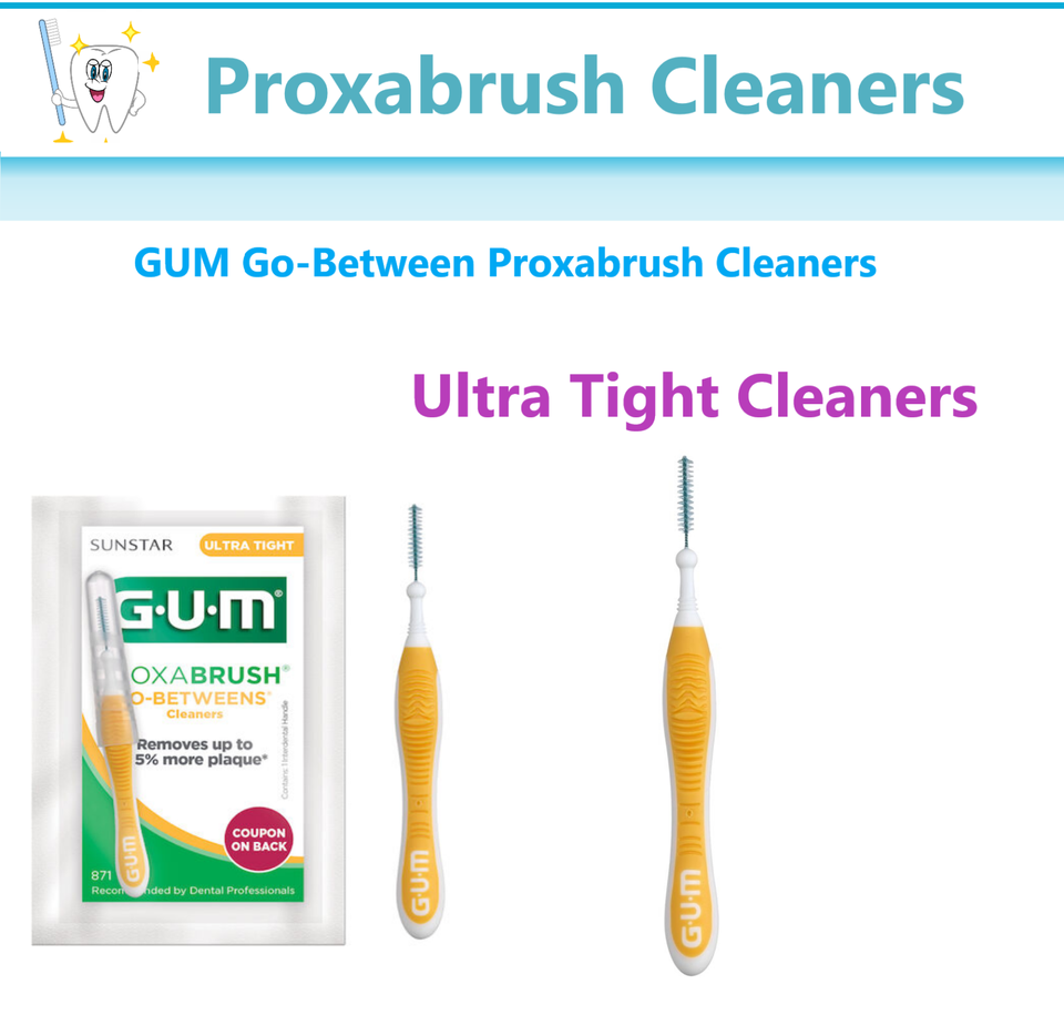 GUM Proxabrush Go-Betweens Interdental Brushes, Wide, Plaque Removal ...