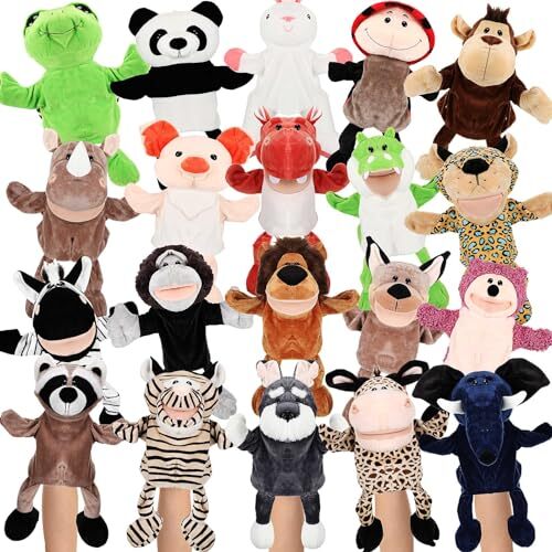 20 Pieces Animal Hand Puppets 12 Inch Animal Puppets Play Toy Puppets ...