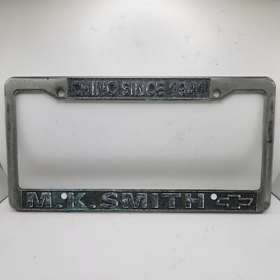 Chevrolet MK Smith Chino Since 1941 Silver License Plate Frame Front ...