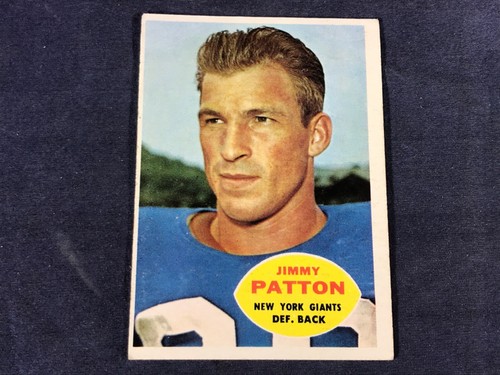 O4-89 FOOTBALL CARD - JIMMY PATTON NEW YORK GIANTS - 1960 TOPPS - CARD ...