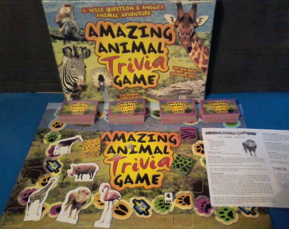 Amazing Animal Trivia Game Ages 6+ Kids Board Game Toy Hobby Learning ...