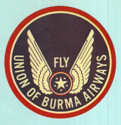 FLY UNION OF BURMA AIRWAYS - BURMA - AIRLINE LUGGAGE LABEL 1960 | eBay