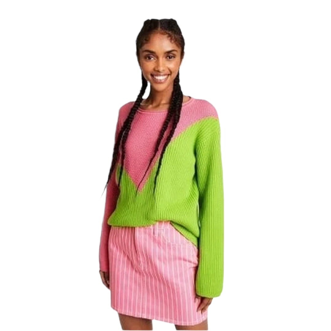 Victor Glemaud for Target Pullover Sweater Relaxed Fit Pink/Green Size ...