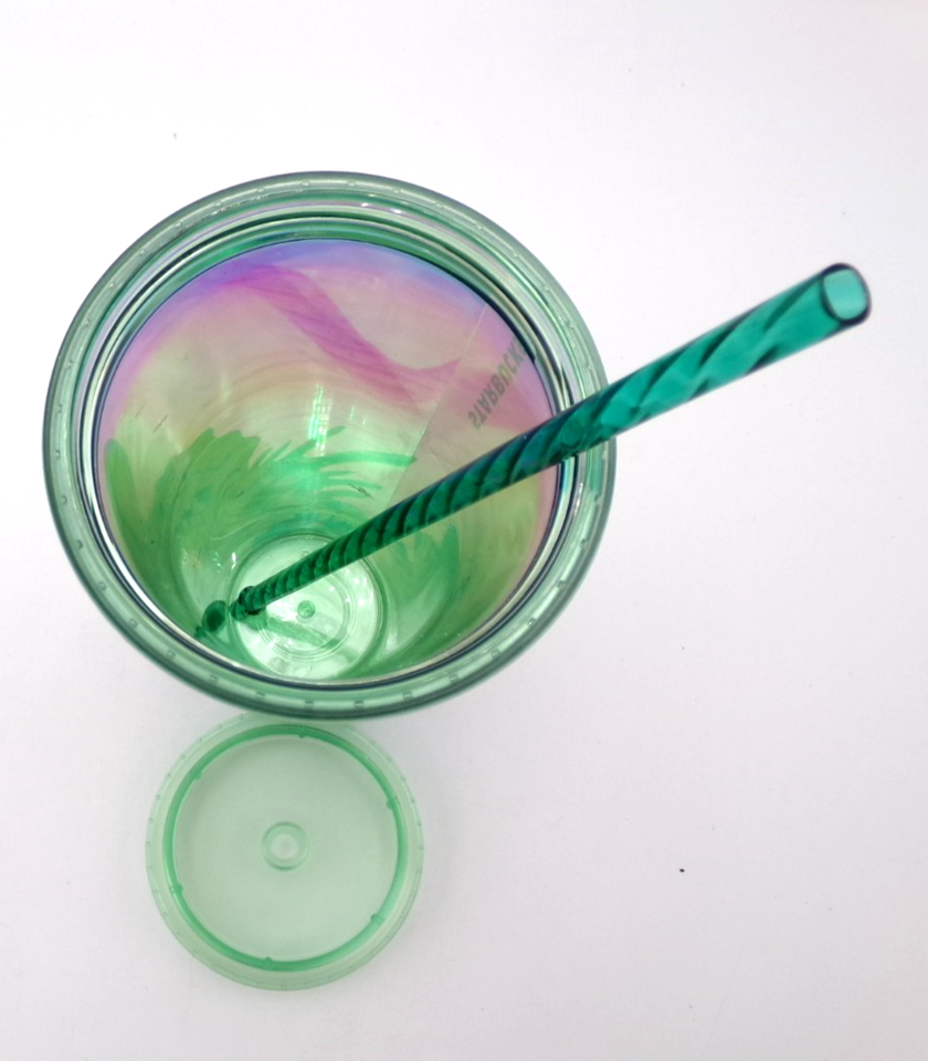 Starbucks 2021 Green Mermaid Tail Iridescent 24oz Cold Cup Tumbler w ...
