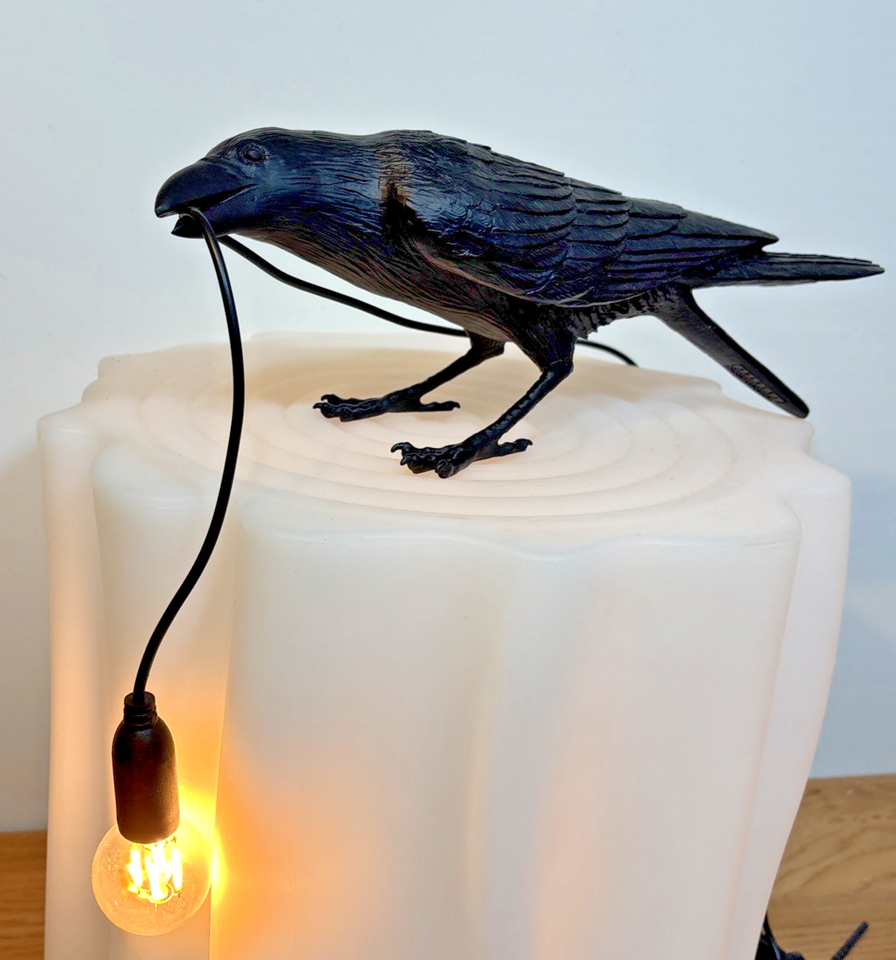 black raven / Bird Lamp - Seletti - Playing - warm LED light - USB and ...