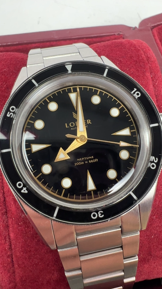 Lorier Neptune Series IV - Automatic Watch Black Dial With Travel Box ...