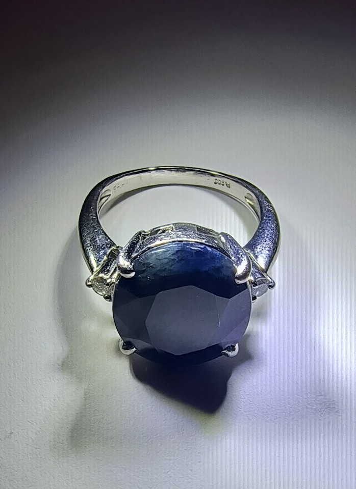 13.2ct Natural Sapphire, Natural Diamonds & Platinum PT 900 Ring. US ...