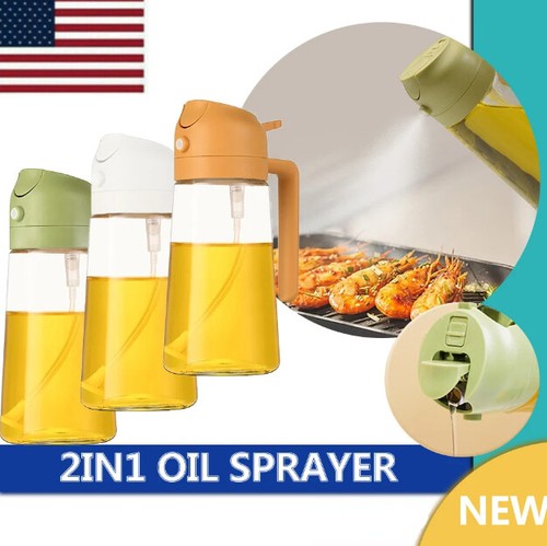 2-in-1 450ML Glass Oil Sprayer and Dispenser Spray Bottle Cooking Dispensers US | eBay