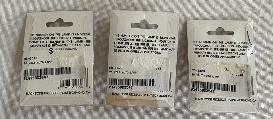Black Point Products MB-1829 28V Clear Automotive Miniature Light Bulb ...