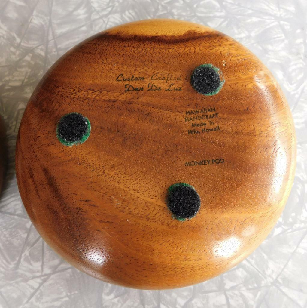 Dan DeLuz De Luz vry early Pair Monkey Pod Wood Calabash Bowl Hawaiian ...