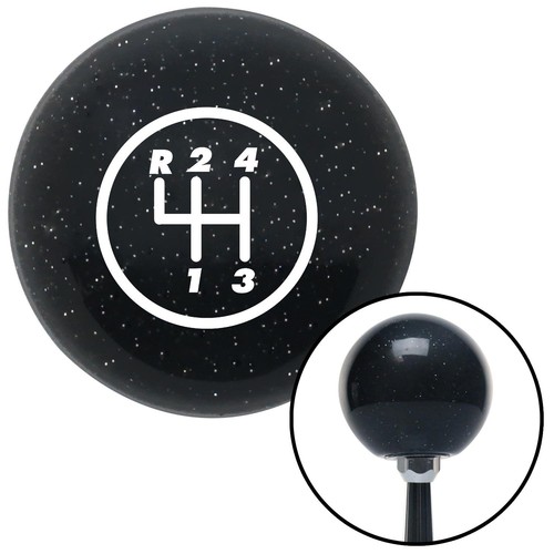 White 4 Speed Shift Pattern - 4RUL Black Metal Flake Shift Knob M16x1.5 ...