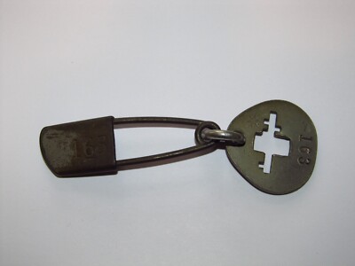 2" VINTAGE LAUNDRY SAFETY PIN KEY-TAG, MILITARY / BLANKET PIN #163 (1 ...