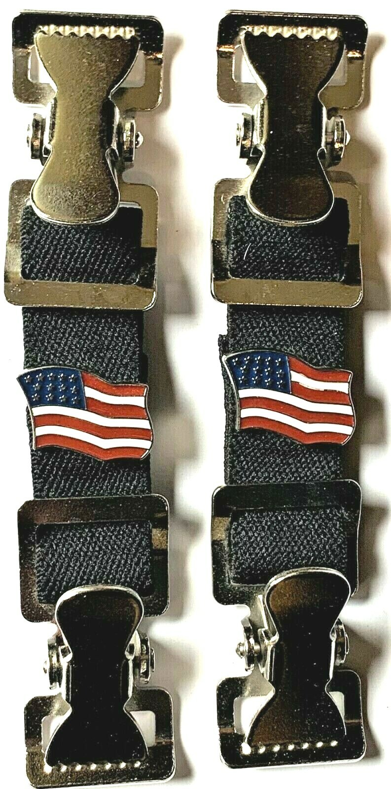 USA FLAG MOTORCYCLE BIKER BOOT PANTS STRAP STIRRUP HEAVY DUTY CLIP MADE ...