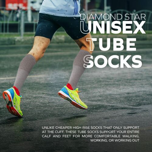 6-12-18 Pairs Men's Grey Tube Socks Over The Calf Sport Cotton Socks ...