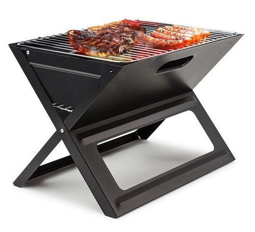 NOTEBOOK BBQ Foldable Camping Picnic Family Portable Grill Pit Meat ...