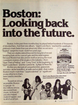 BOSTON 1978 vintage POSTER ADVERT DON'T LOOK BACK | eBay