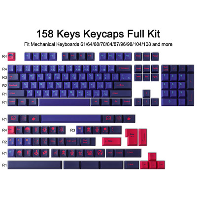 GMK Laser Style PBT Keycaps 158 Keys Cherry Profile DYE-SUB Mechanical ...