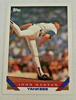 John Habyan NY New York Yankees Topps 1993 RHP Pitcher #86 MLB Baseball ...