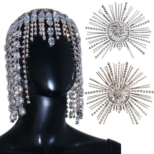 Glitter Rhinestone Hair Chain Luxury Headwear Flash Head Wig Chain ...